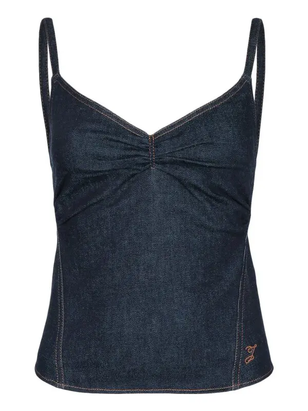 Jacquemus Pina Cropped Denim Top - Darknavy