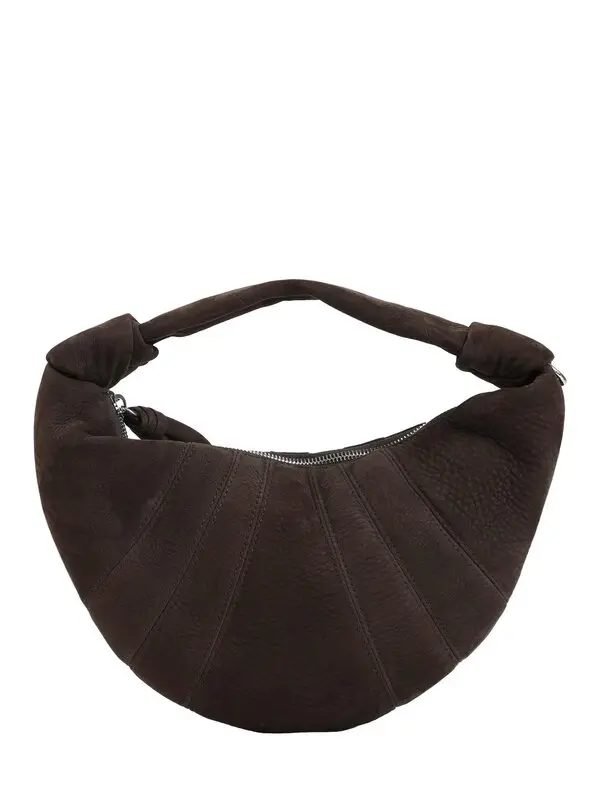 LEMAIRE Mini Fortune Croissant Leather Handbag - Brown