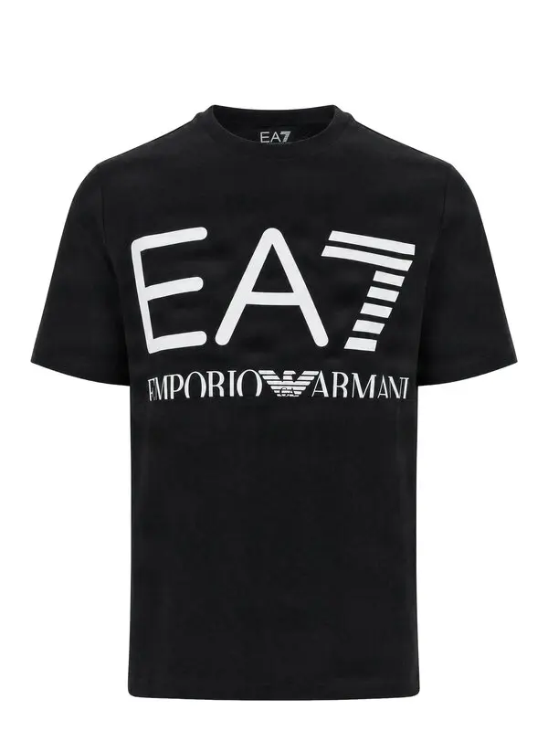 EA7 S Graphic Cotton T-shirt - Black