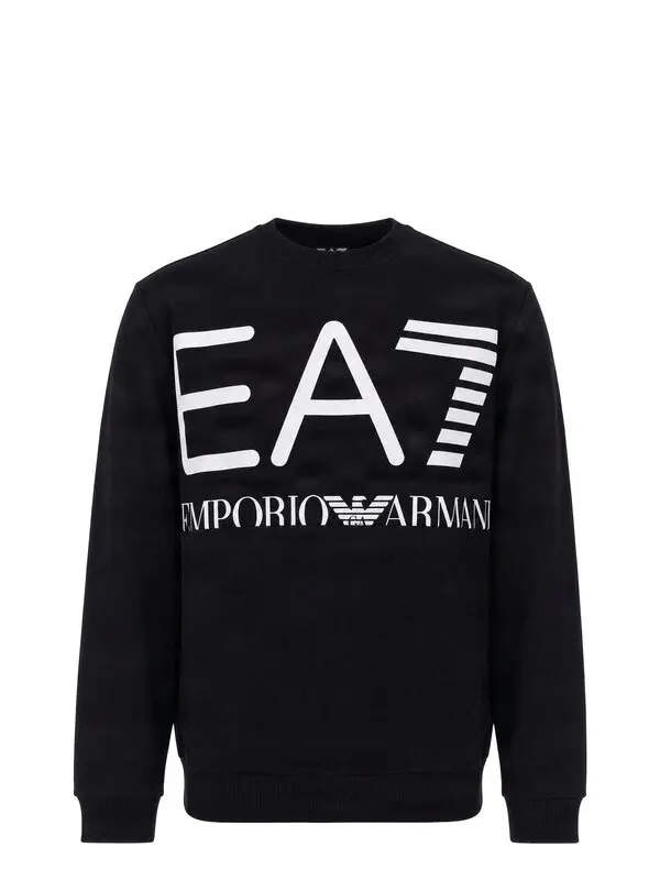 EA7 Crewneck Sweatshirt With Logo Graphic - Black