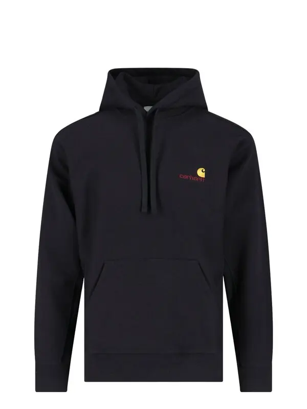Carhartt Work In Progress American Script Hooded Sweatshirt - Black