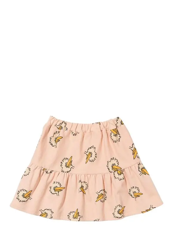 BOBO CHOSES Mini Bird Print Fleece Skirt - Pink