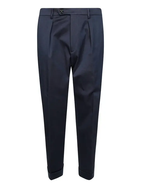 BERWICH Tailored Stretch Cotton Blend Pants - Blu