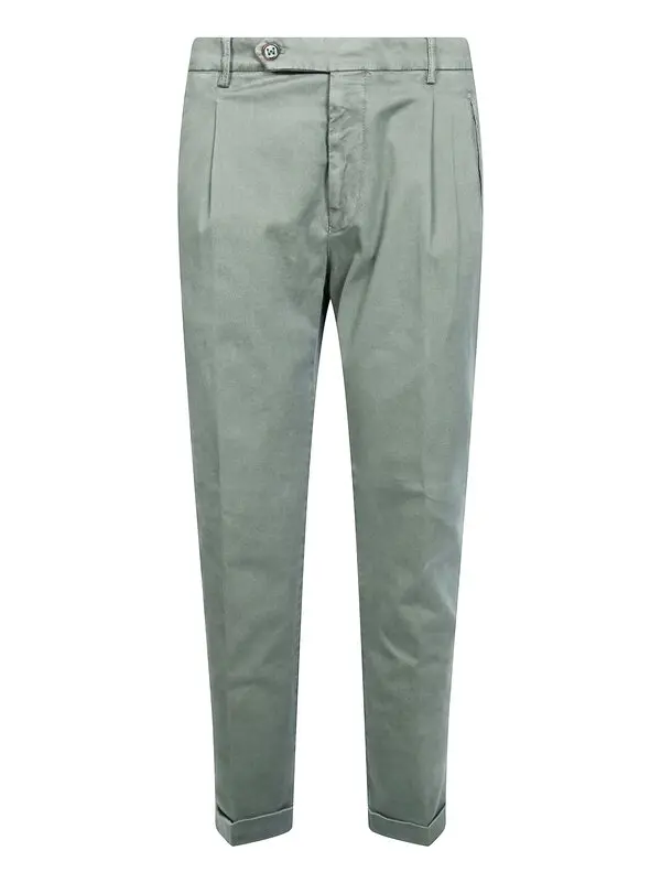 BERWICH Tailored Stretch Cotton Blend Pants - Verde