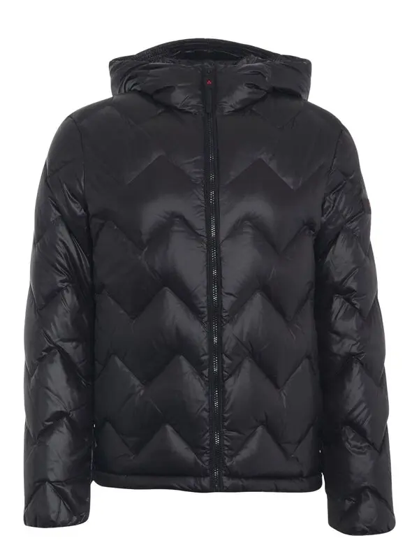 Peuterey Polyamide Coat With Chevron Quilting - Black