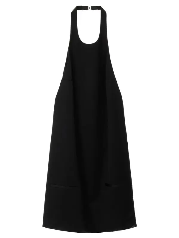 Attico Halterneck Mini Dress With Pockets - Black