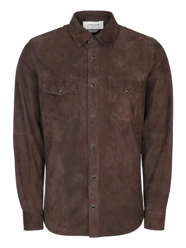 Jacob Cohen Suede Shirt Jacket - Brown