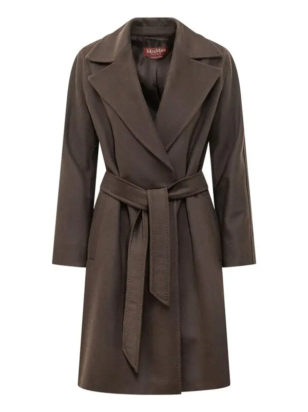 Max Mara Belted Wool Overcoat - Marrone