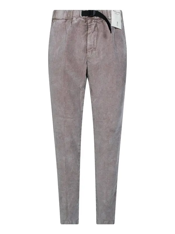 WHITE SAND Washed Velvet Trousers - Beige