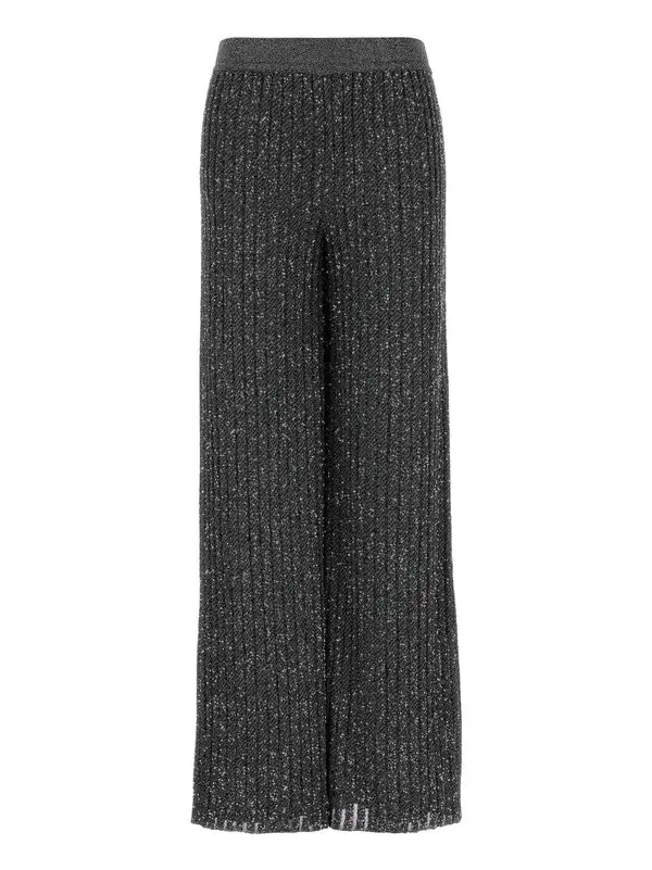 Missoni Knit Metallic Wide-leg Pants - Black