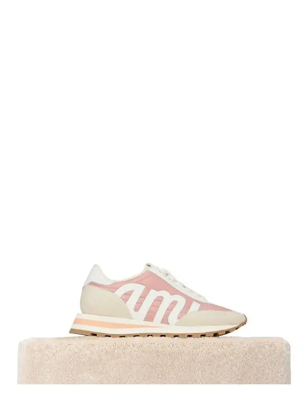AMI Paris Paneled Logo Sneakers - Nude