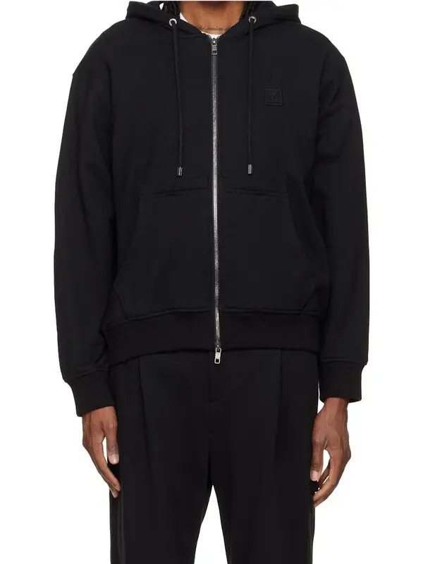 WOOYOUNGMI Zip-up Hoodie With Drawstring Hood - Black