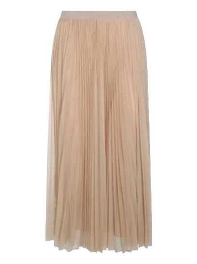Fabiana Filippi Pleated Tulle Midi Skirt - Nude
