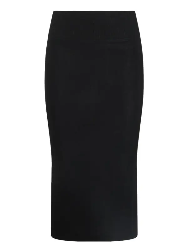 THOM KROM Ribbed Knit Midi Skirt - Black
