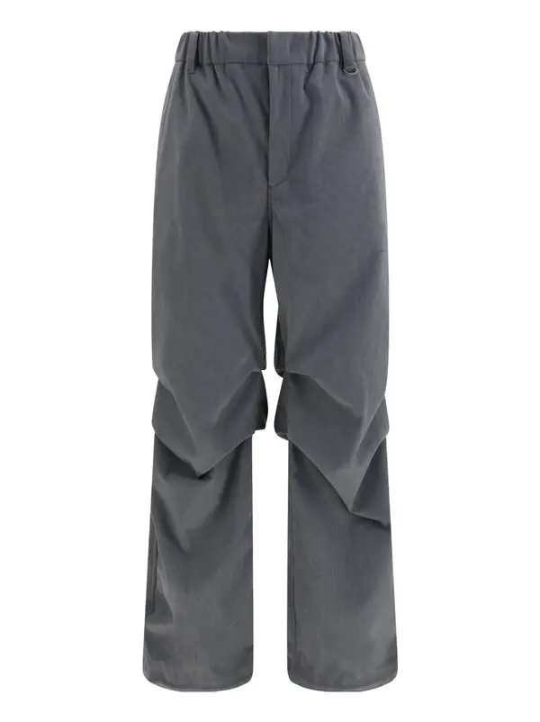 Herno Pleated Wide-leg Corduroy Trousers - Black