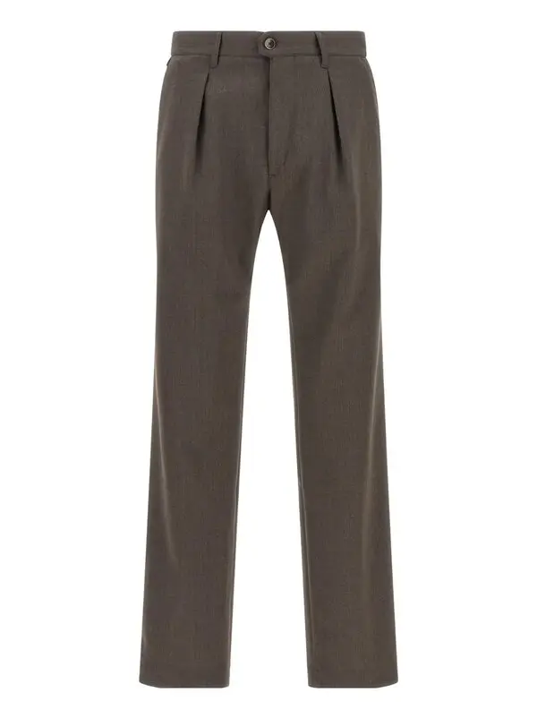 Incotex Straight-leg Pleated Trousers - Brown