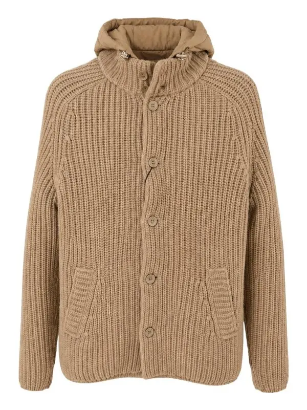 Herno Cable-knit Hooded Cotton Jacket - Nude
