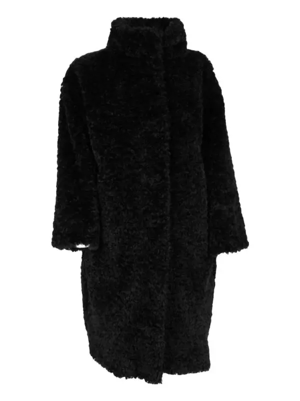 Herno Shearling-effect Textured Coat - Black