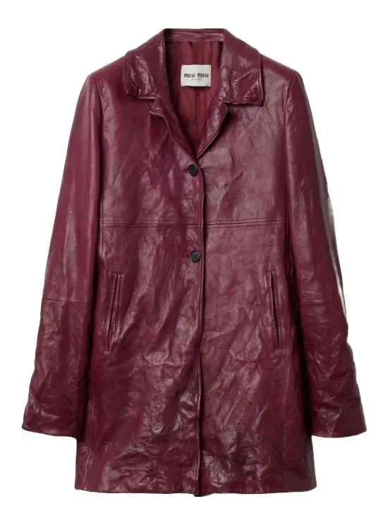 Miu Miu Leather Coat - Lavender