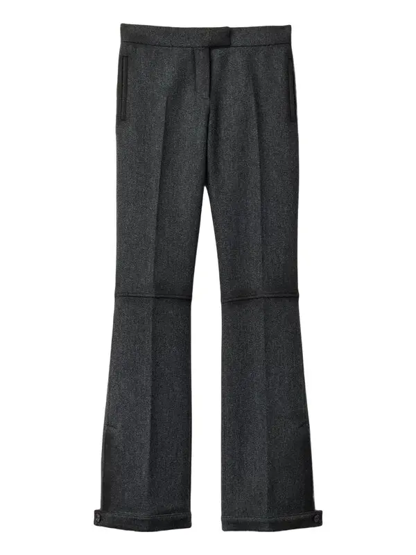 Miu Miu Double Wool Pants With Adjustable Cuffs - Grey
