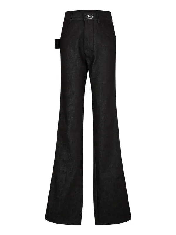 Bottega Veneta High-waisted Flared-leg Jeans With Side Utility Tab - Black