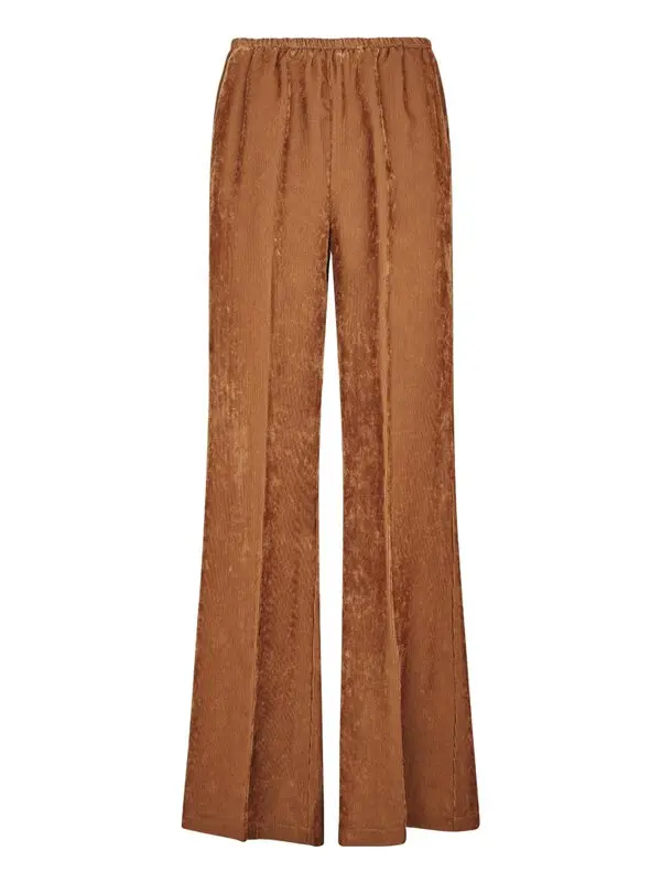 FORTE_FORTE Velvet Pleated Trousers - Brown