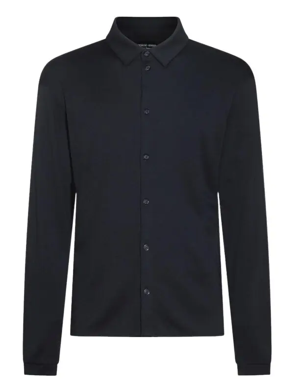 Giorgio Armani Buttoned Straight Hem Shirt - Black