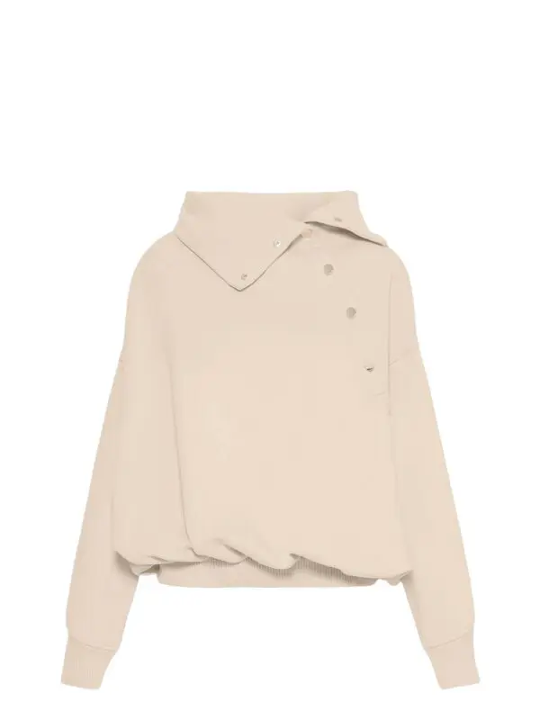 Sportmax Long Sleeve High Neck Sweatshirt - Beige
