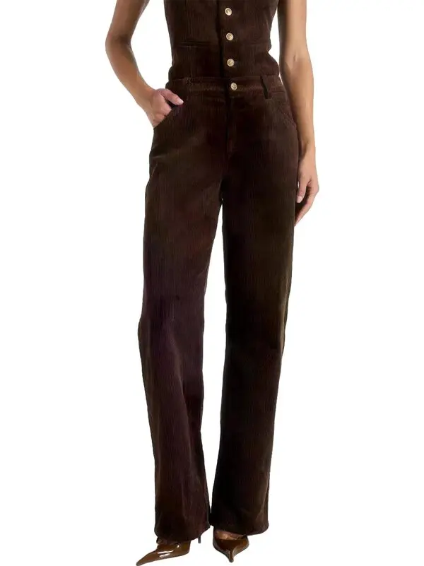 Manière De Voir Clover Mid-rise Corduroy Trousers - Brown
