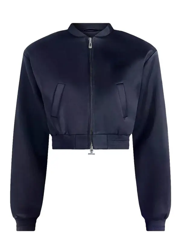 Manière De Voir Maniere De Voir Monique Satin Bomber Jacket - Blue