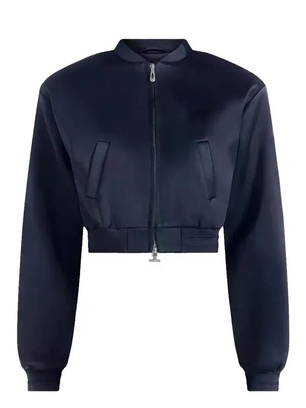 Manière De Voir Satin Bomber Jacket - Blue