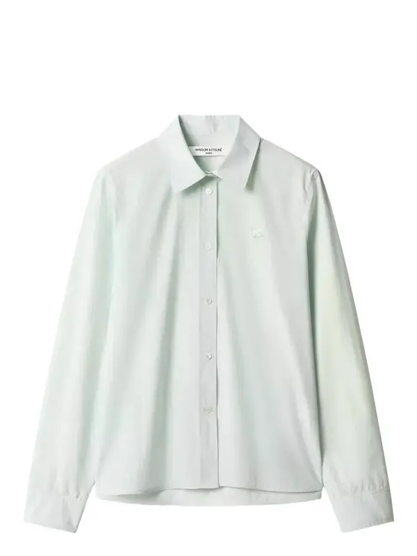 Maison Kitsuné Shrunken Logo-embroidered Shirt - Green
