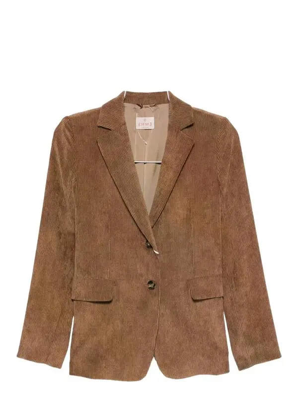 EMME Corduroy Effect Blazer - Brown