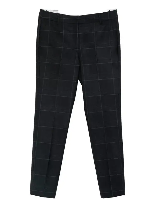 Marella Check-pattern Slim-fit Trousers - Black