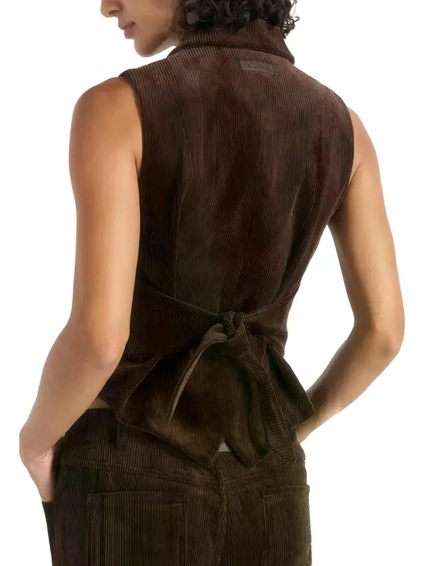 Manière De Voir Maniere De Voir Cinched-collar Corduroy Waistcoat - Brown
