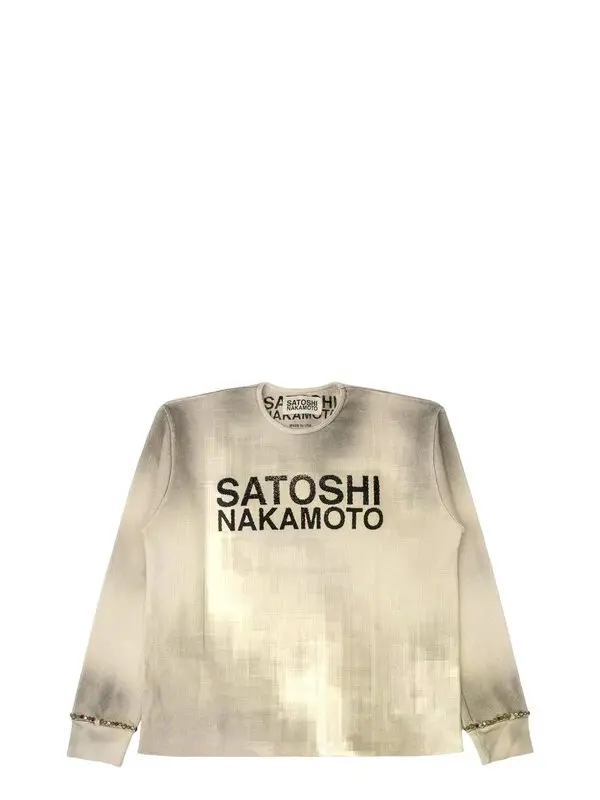 SATOSHI NAKAMOTO Logo Print Thermal Sweatshirt - Neutrals