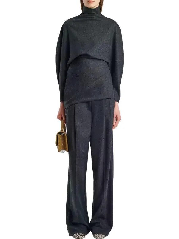 Khaite Harlow Wool-cashmere Draped Top - Grey