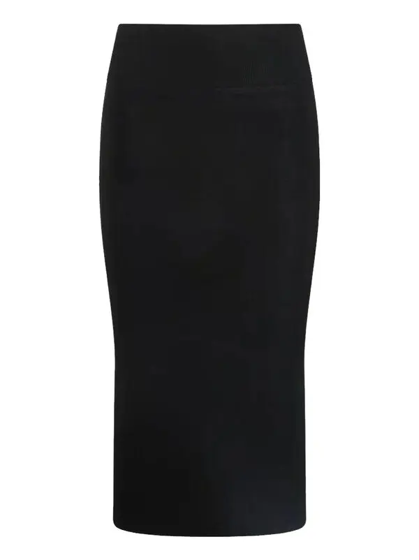 THOM KROM Ribbed Waistband Midi Skirt - Black