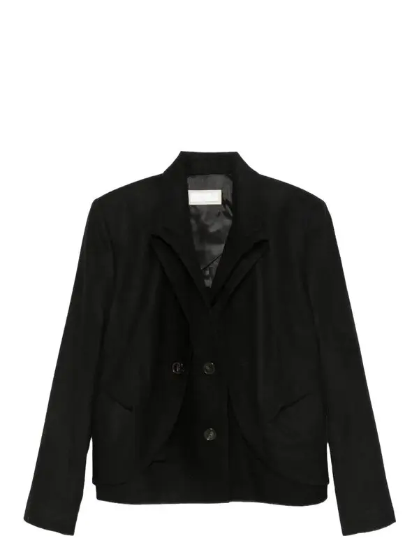 LITKOVSKA Double-breasted Coat With Layered Detail - Black