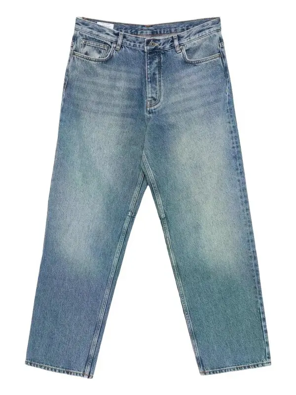 Off-White Arrows Motif Cotton Jeans - Blue