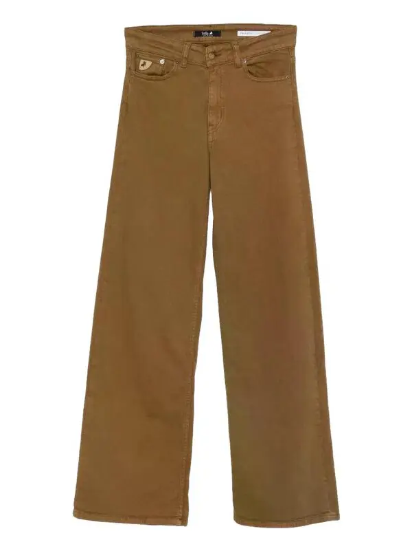 LOIS Logo-patch Wide-leg Jeans - Brown