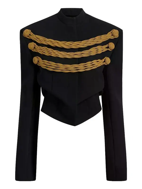 Khaite York Jacket With Cord Embroidery - Black