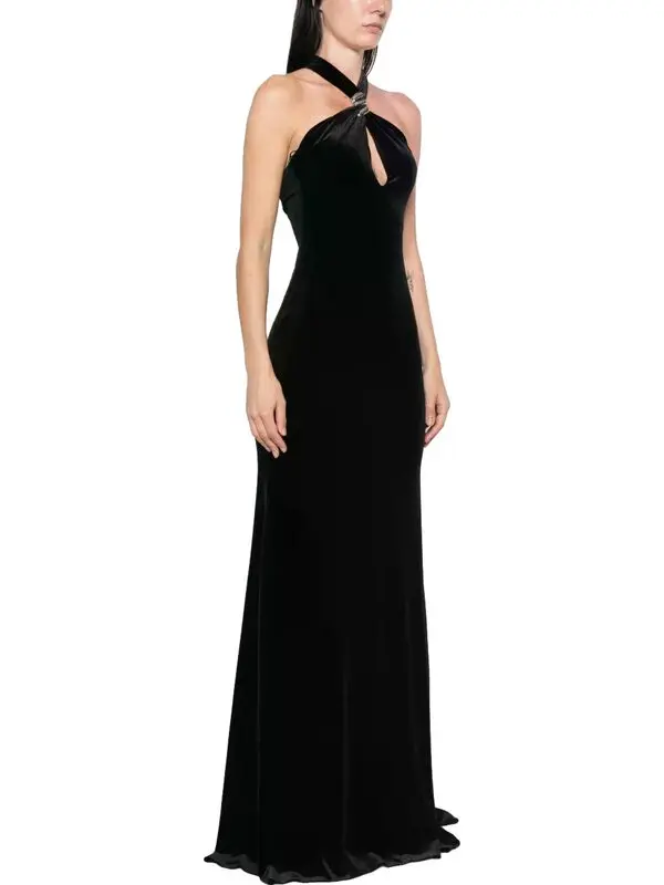 NISSA Halterneck Maxi Dress - Black