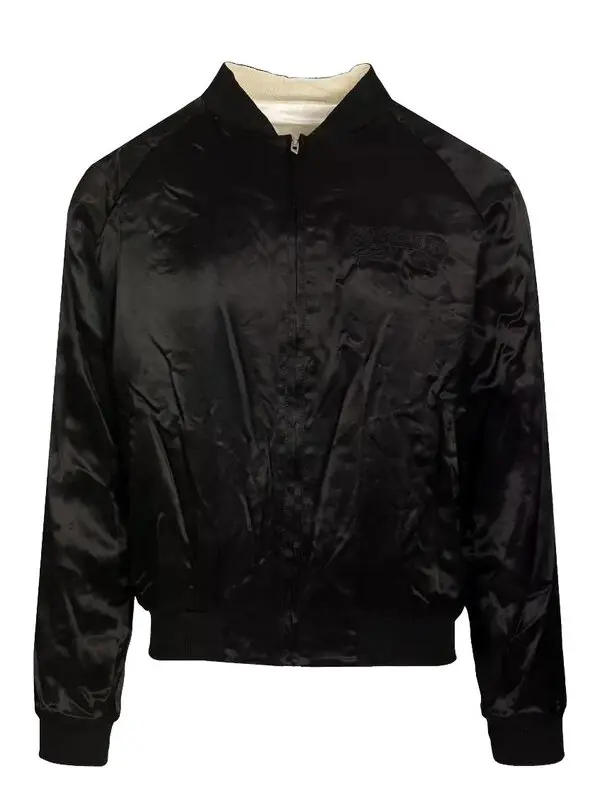 DIESEL® Reversible Satin Bomber Jacket - Black