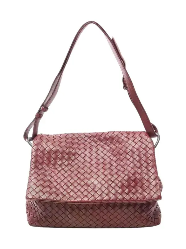 Bottega Veneta 2000s Intrecciato Shoulder Bag - Red