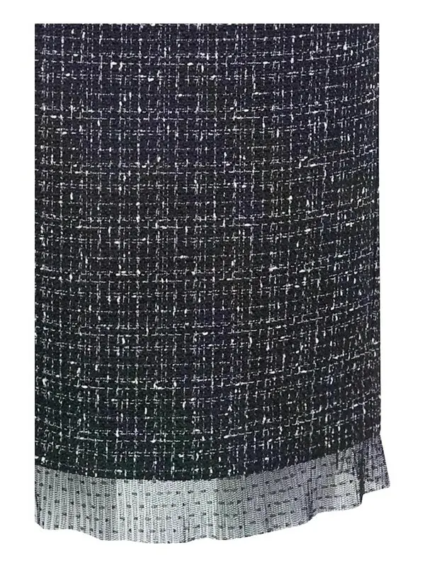 TWINSET Bouclé Tulle-trim Skirt - Black