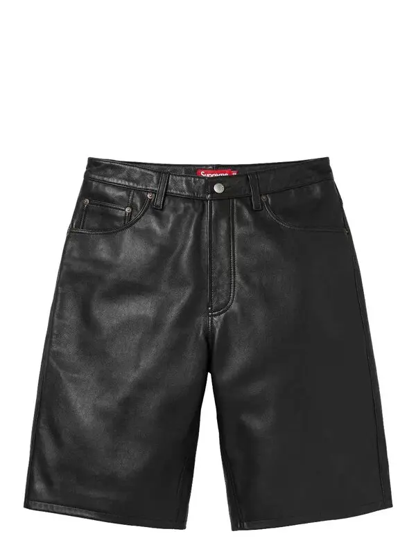Supreme Baggy Leather Shorts - Black