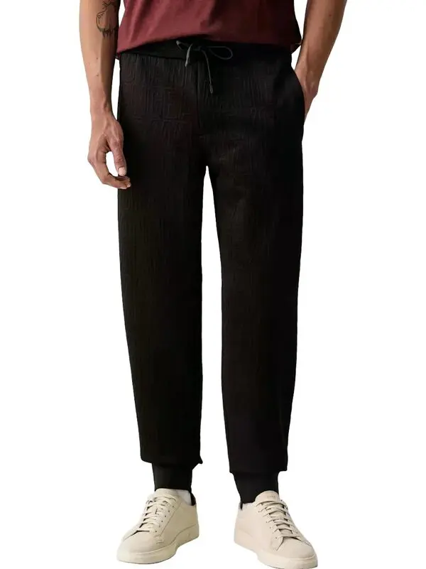 Armani Exchange Logo-jacquard Track Pants - Black