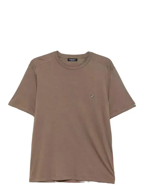 Stefano Ricci Logo-plaque T-shirt - Brown