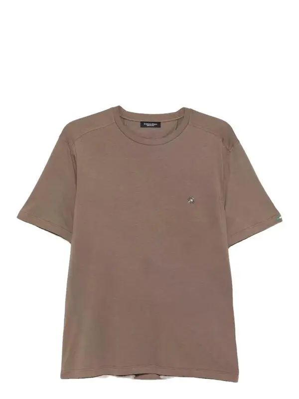 Stefano Ricci Logo-plaque T-shirt - Brown